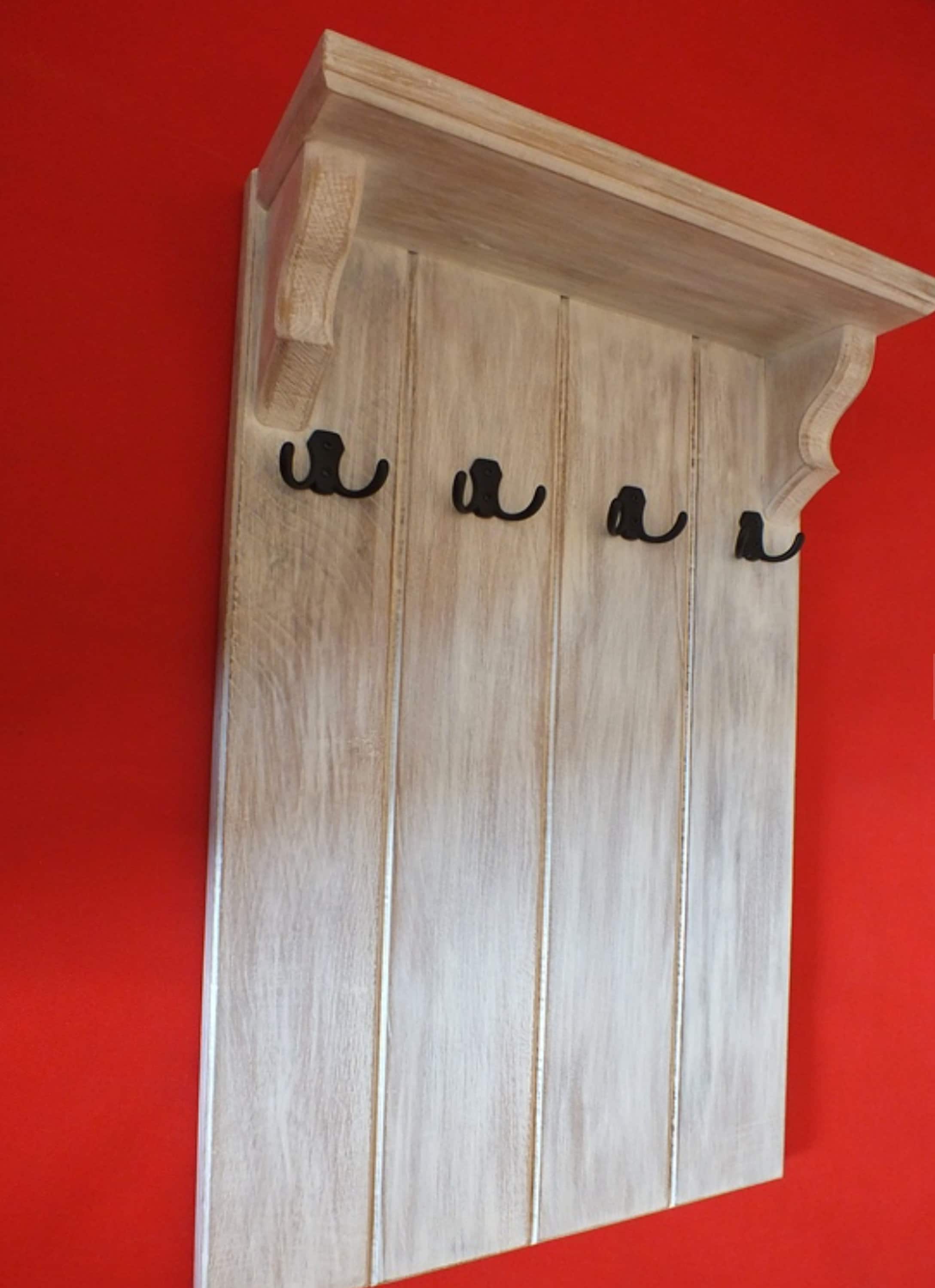 H5 Solid Oak Wall Mounted Hanger Coat Rack Wooden - Etsy UK