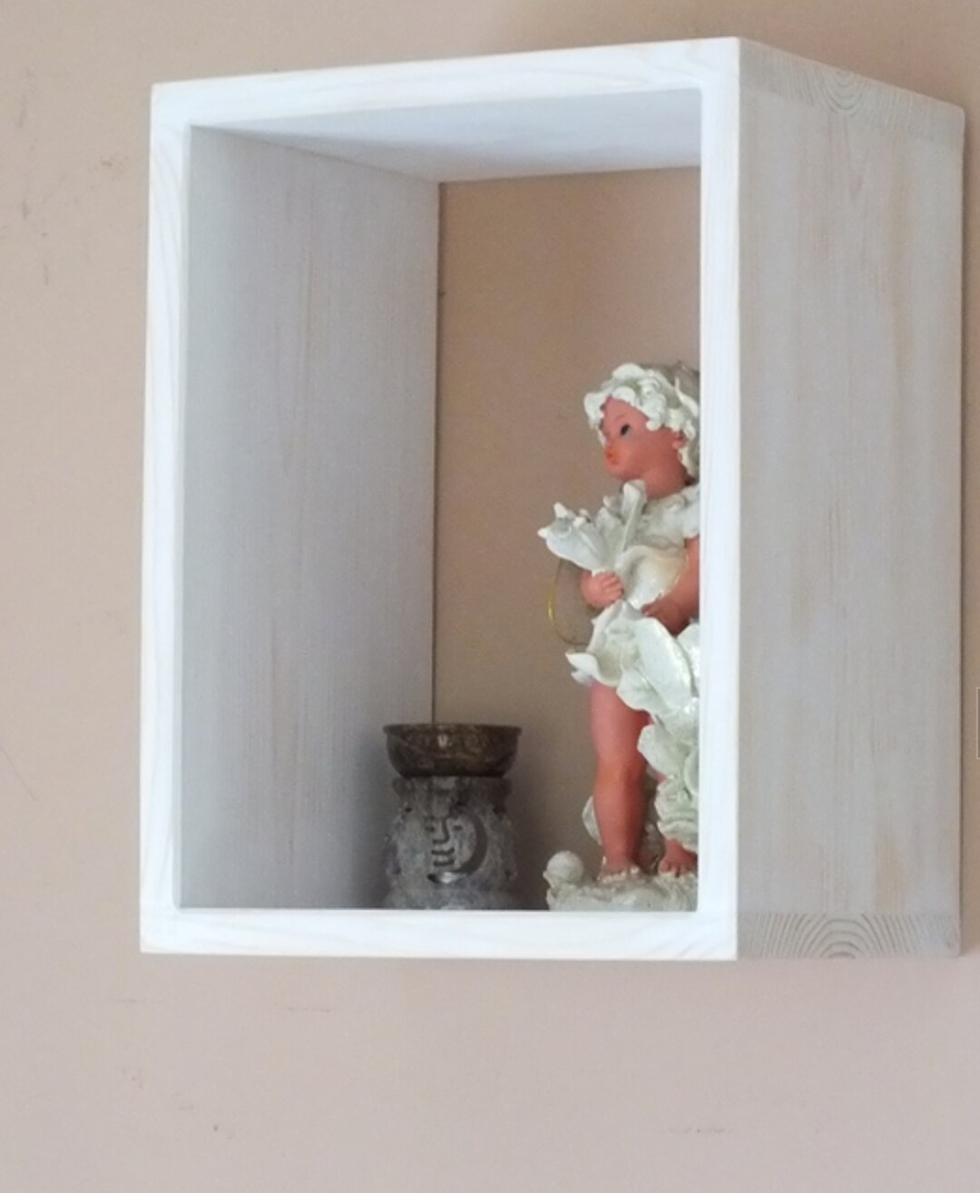 S108 Rectangular Wall Mounted Box Shelf Made of Solid Pine | Floating ...