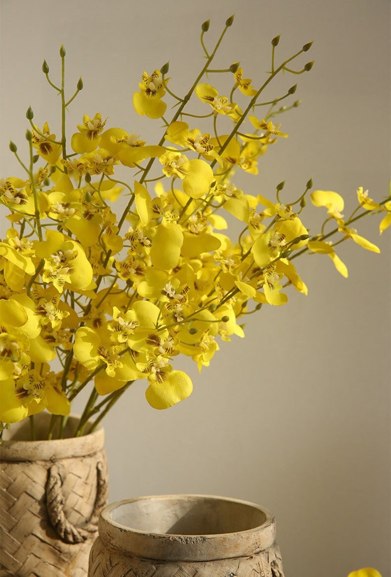 Real Touch Dancing Lady Yellow Orchids Artificial Flowers - Etsy