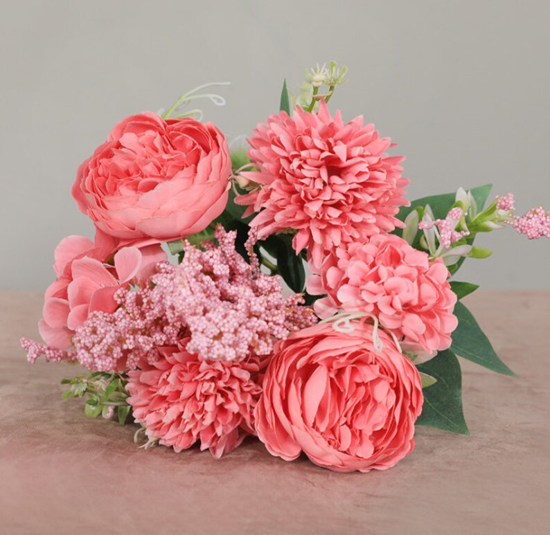 Multi-headed Rose Bouquet Bridal Bouquet Artificial 7 Roses | Etsy