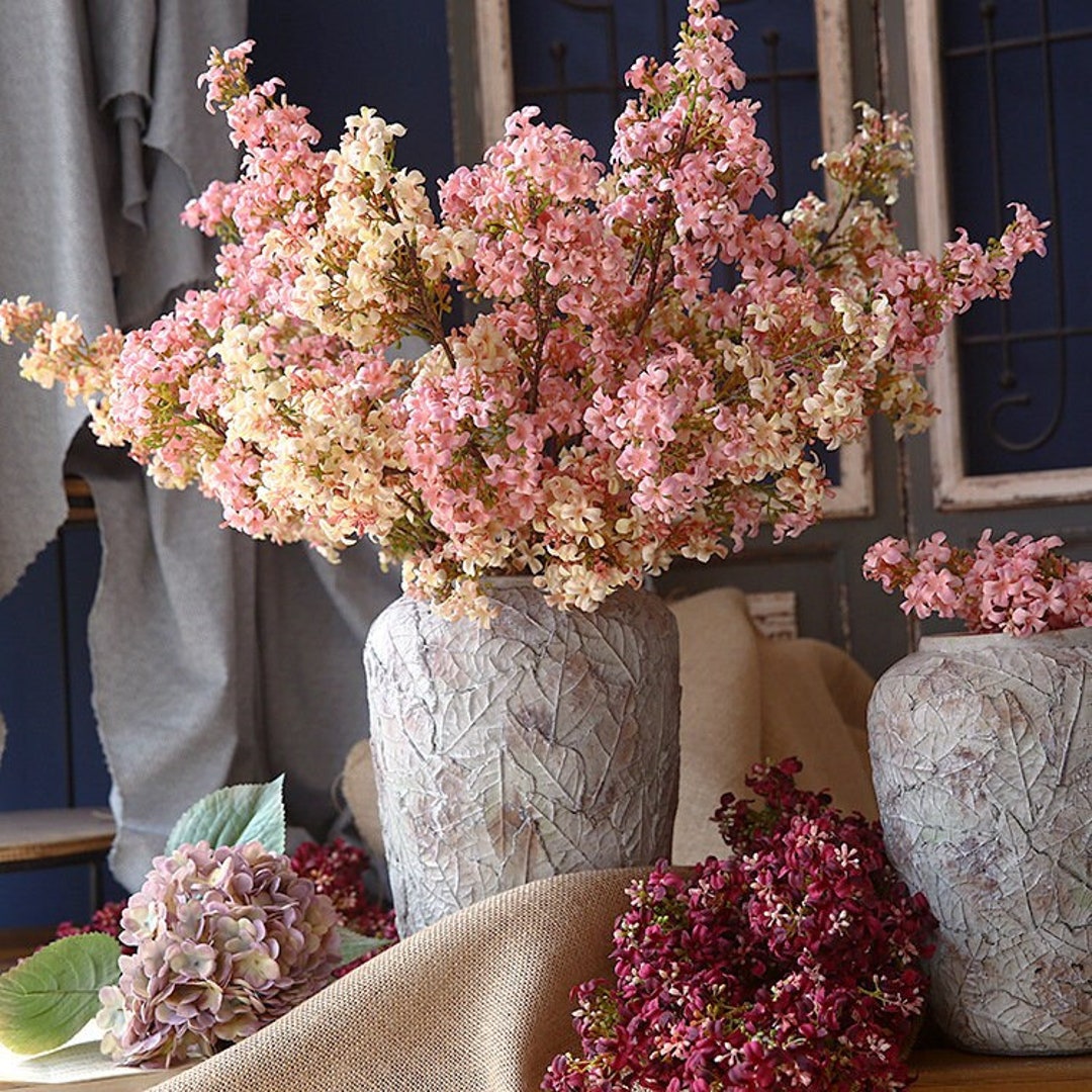 27 Artificial Forsythia Bush Flower Pink Forsythia Flower Stem Silk ...