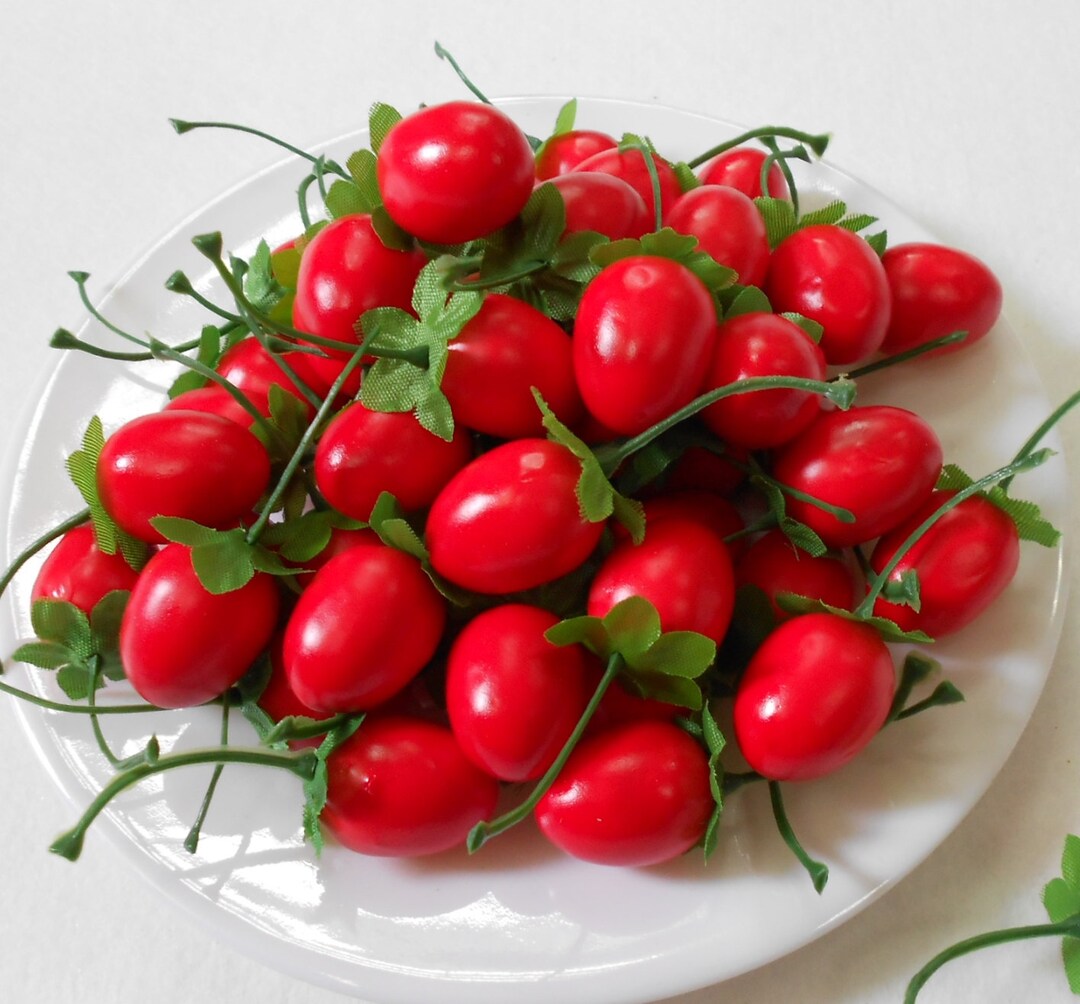 MINI Artificial Cherry Tomatoes Fall Fruit Decor Faux Chinese Date ...