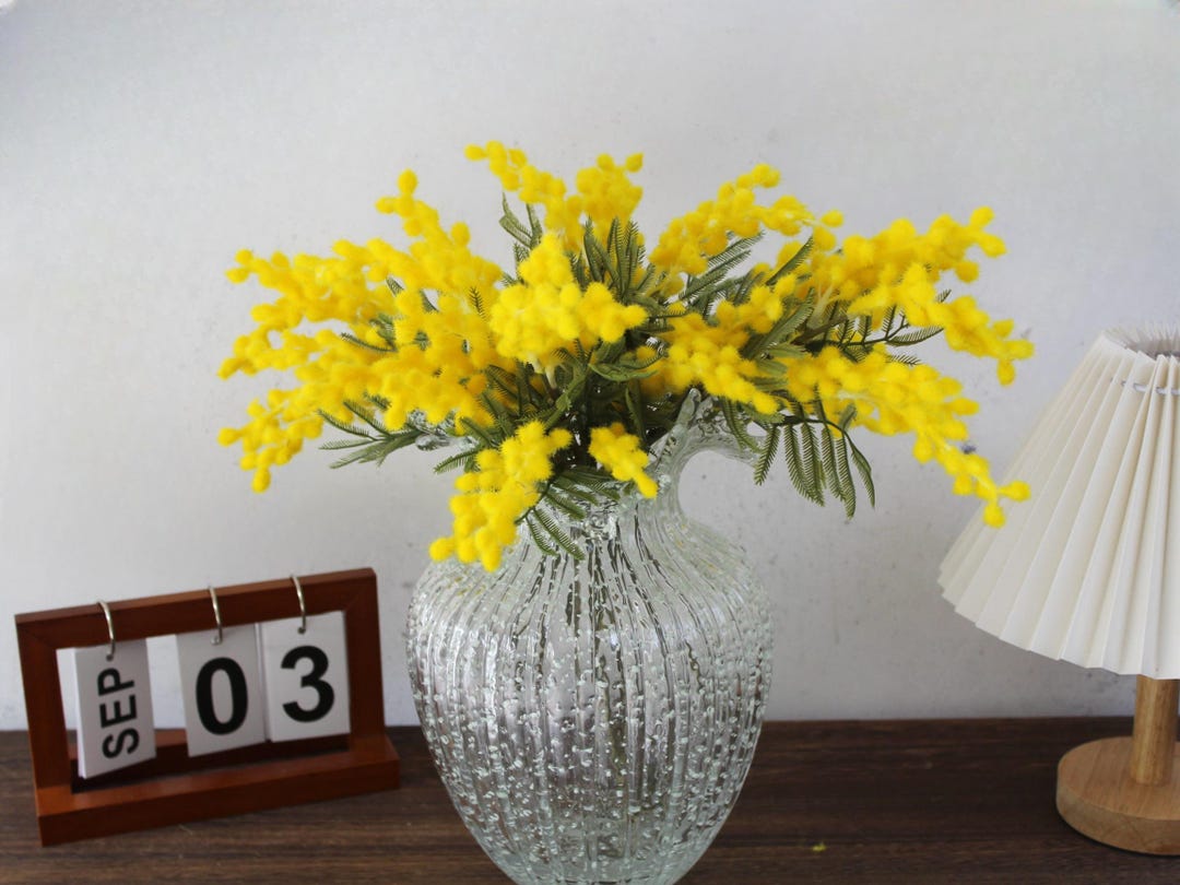 15 Artificial Acacia Spray With Leaves, Faux Flower Crafts, Rustic Home ...