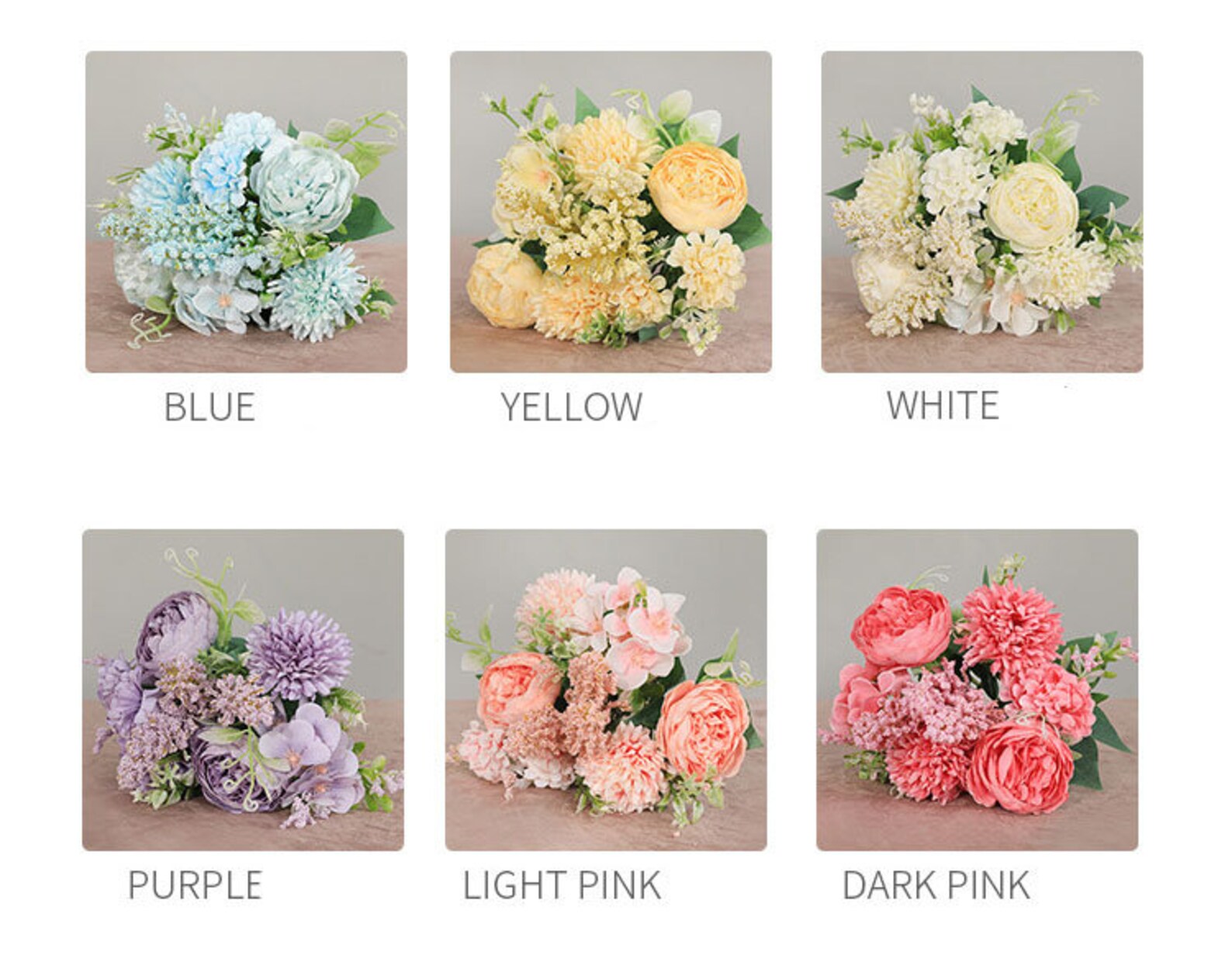 Multi-headed Rose Bouquet Bridal Bouquet Artificial 7 Roses - Etsy