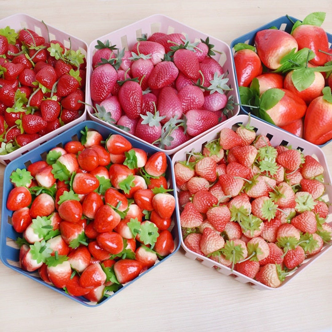 MINI Artificial Strawberry Faux Strawberry Fall Fruit Decor Faux Fruit ...