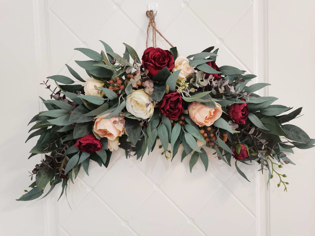 Artificial Wedding Arch Swag Flower, Blush Wedding Floral, Wedding Arch ...