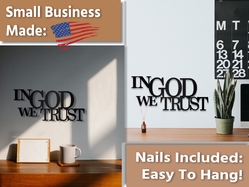 In God We Trust Metal Wall Art Sign Handmade in the USA - Etsy