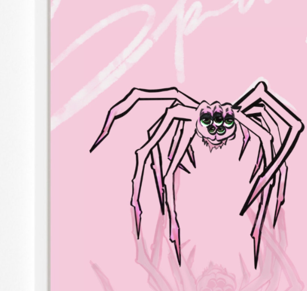 Cute Spider,spider Poster, Pink, Cute Drawing, Spidy the Spider, Pink ...
