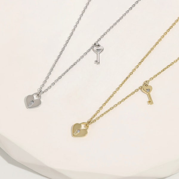 Heart Key Necklace - Etsy