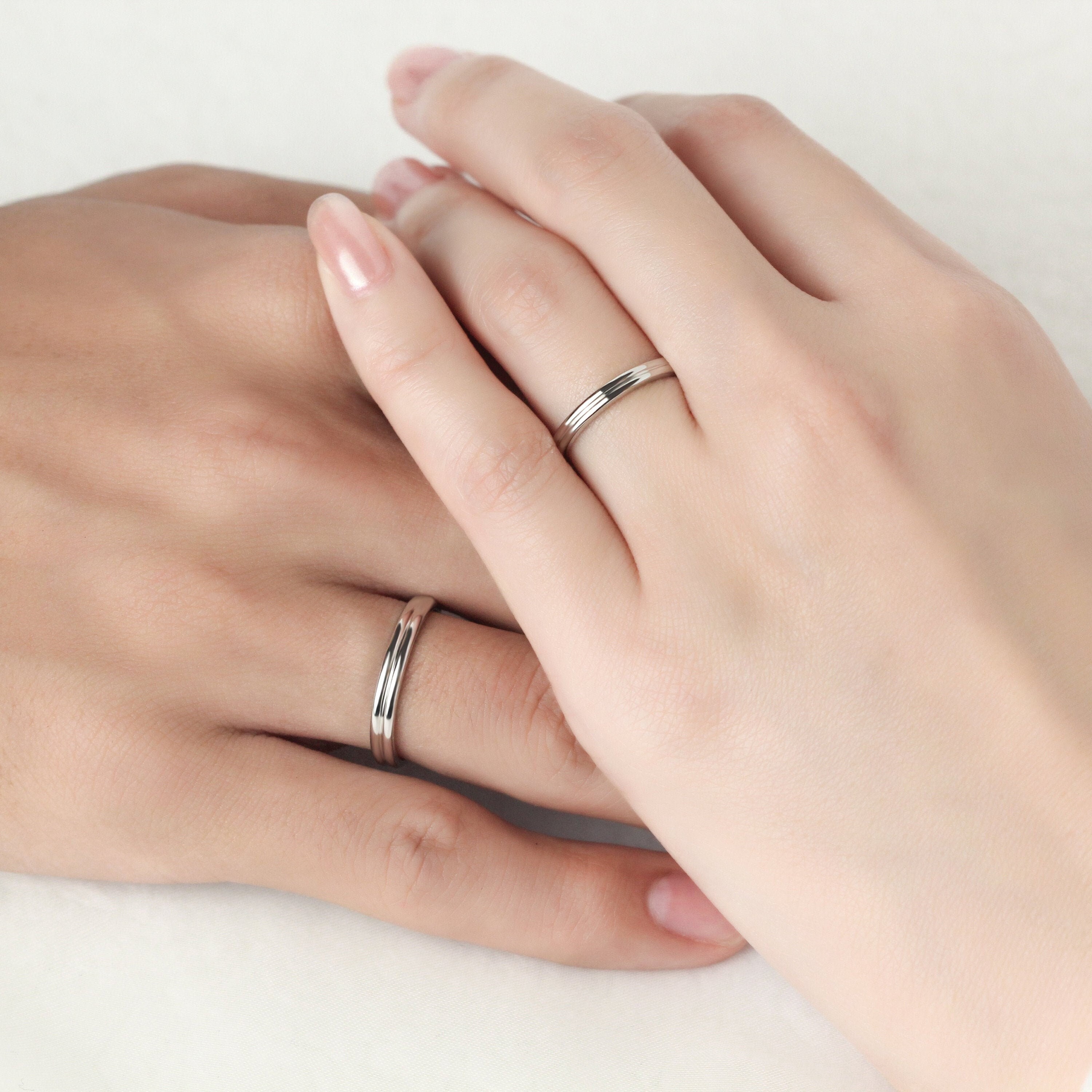 Simple Silver Couple Ring