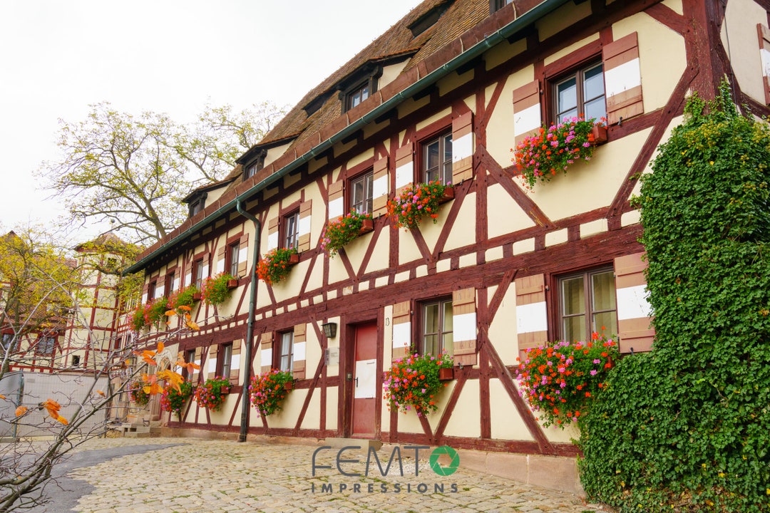 Red Medieval Castle in Autumn. Timeless. Germany Architecture ...