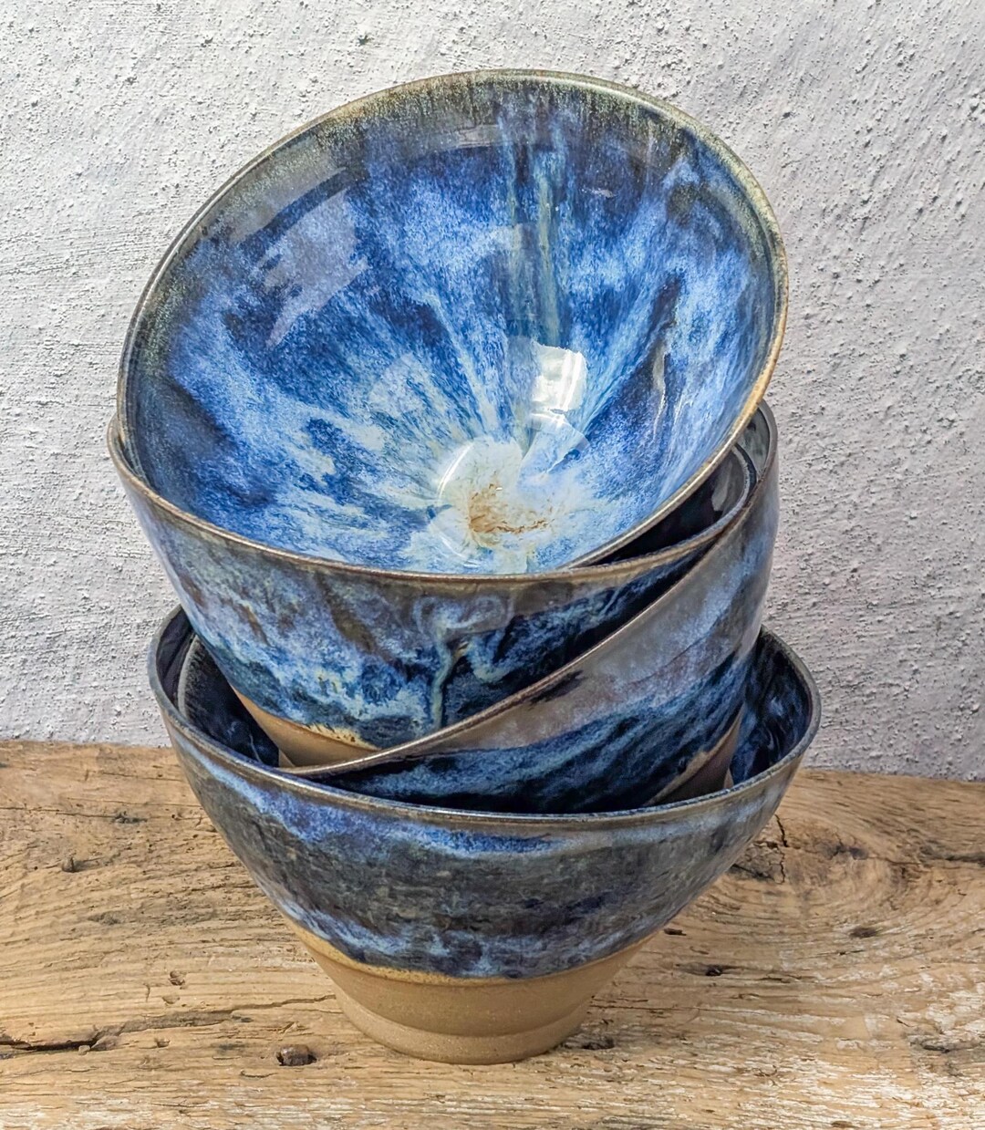 Large Handmade Pottery Soup, Chowder, Salad Bowl Set (4) - Etsy