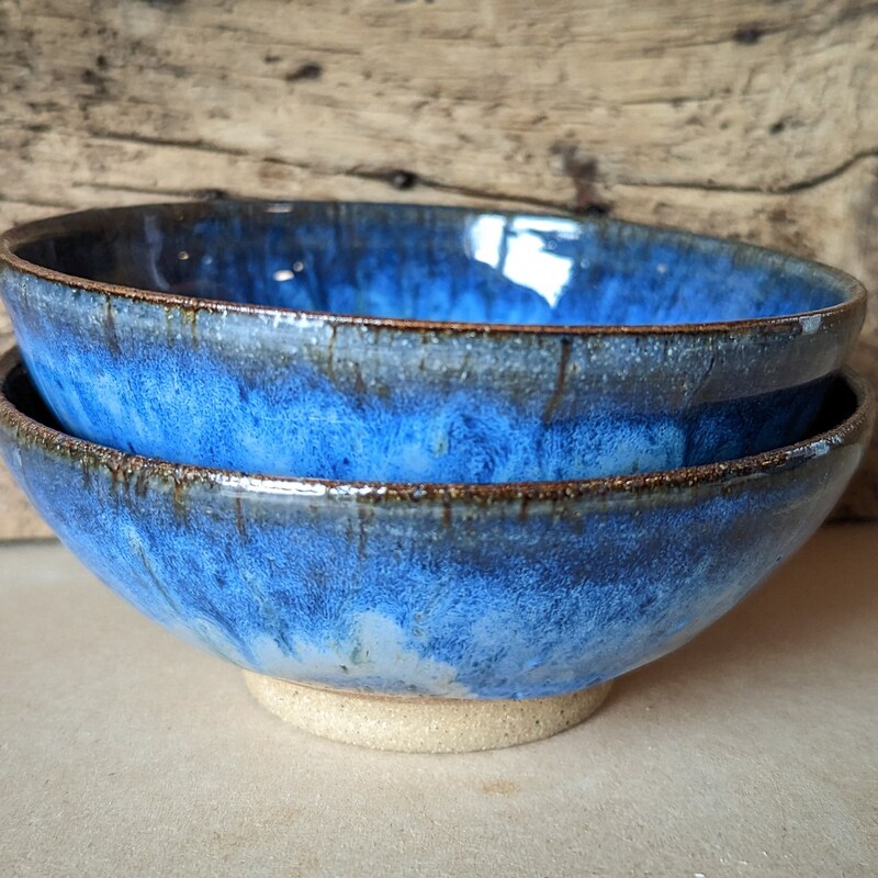Blue Pottery Bowls - Etsy