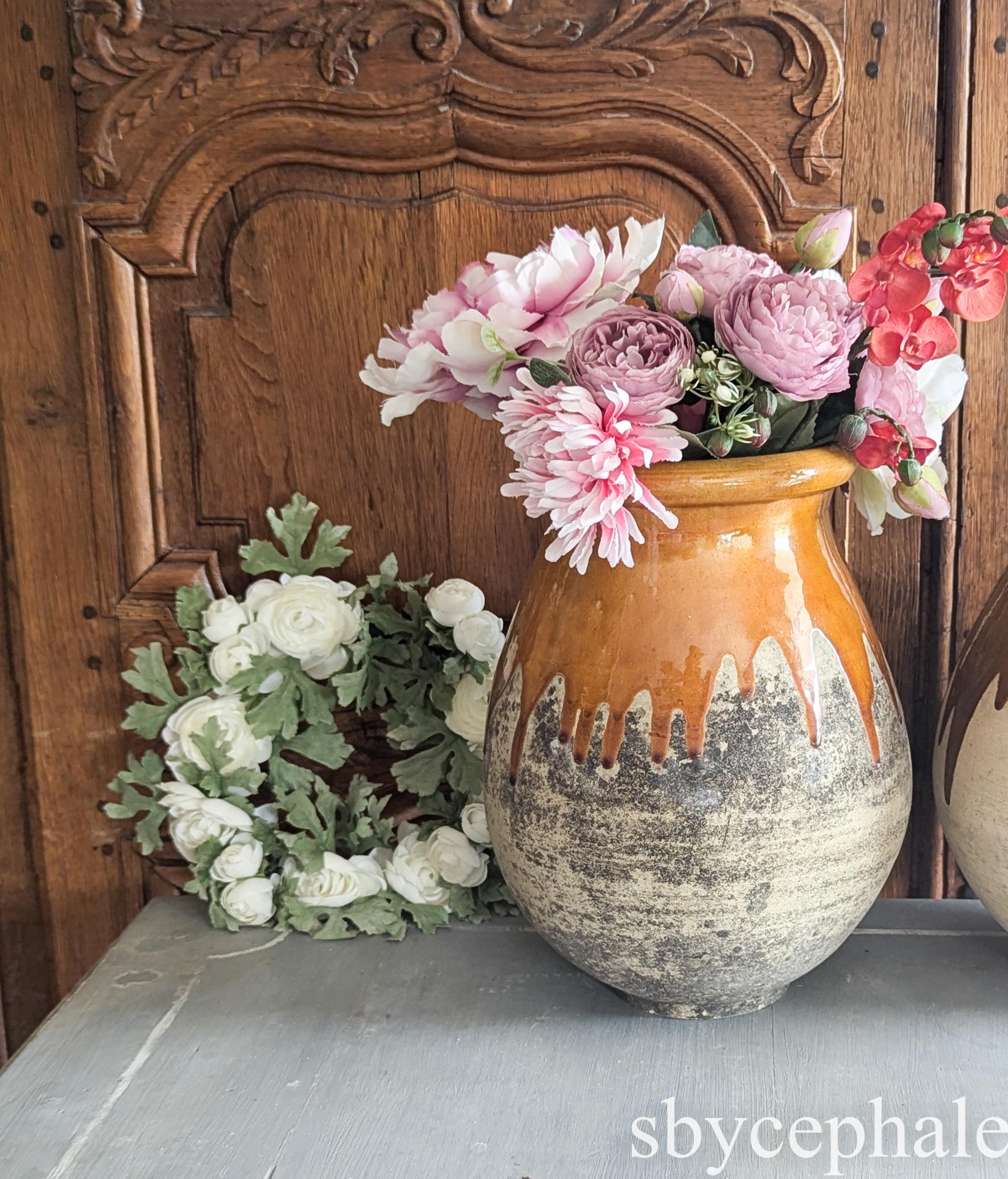 BIOT Jarre Garden Pot Vintage French Provence Yellow Glaze Pot Signed ...