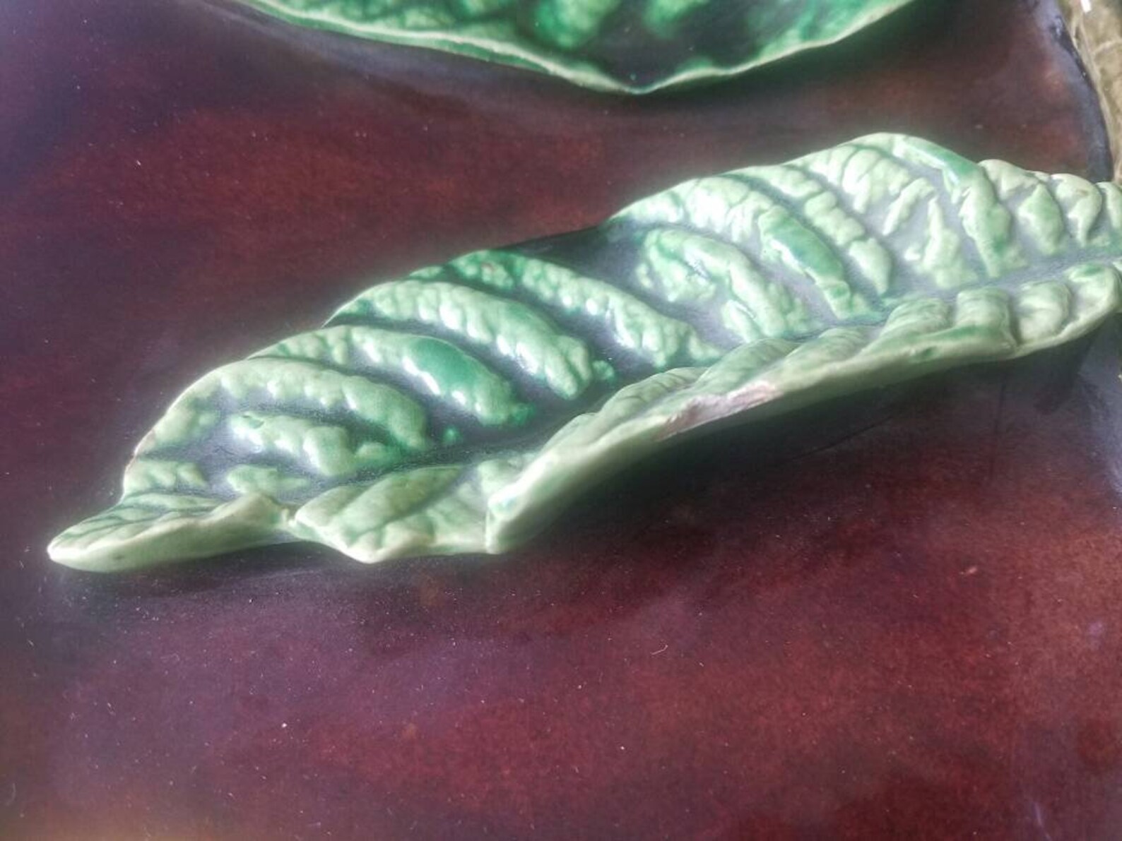 Large Antique Portuguese Palissy Ware Platter Plate Medlars Fruits ...