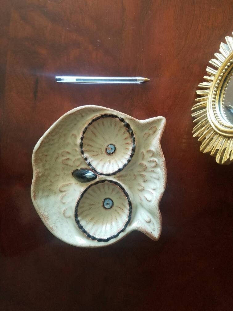 Vallauris French Mid-century Owl Tray, Signed Ceramic Pin Dish - Etsy