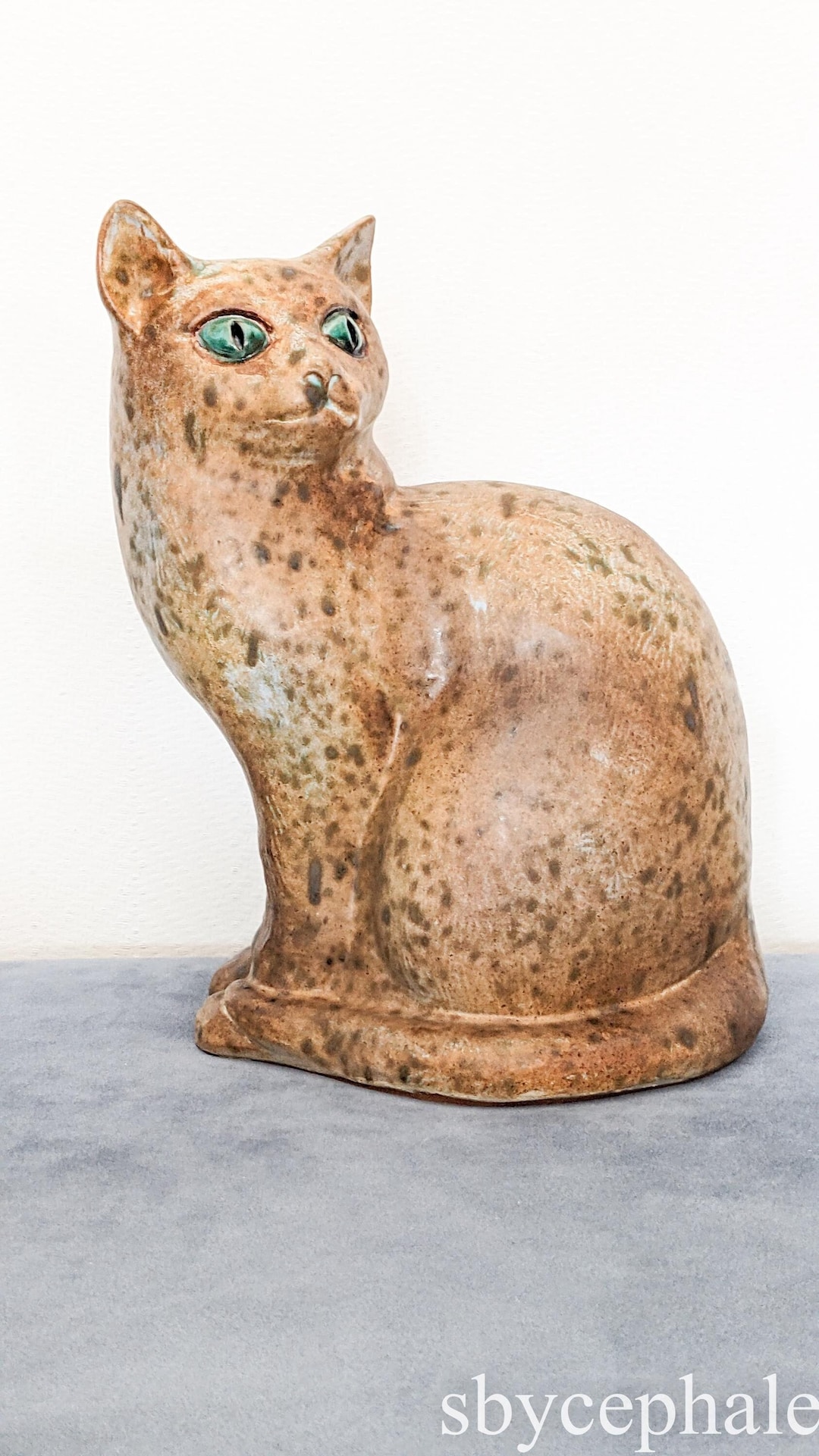 Large French Vintage Ceramics Cat Sculpture Signed Agnes Escalas Mid ...