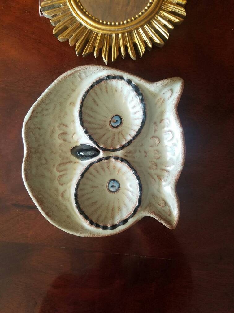 Vallauris French Mid-century Owl Tray, Signed Ceramic Pin Dish - Etsy