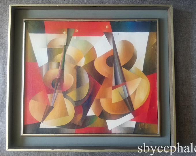Christian Marche 1935-2008 Pointy Cubist Oil on Canvas Pinball Art ...