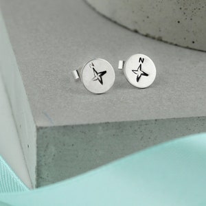 Silver Compass Earrings, Compass Jewellery, Silver Earrings, Silver ...