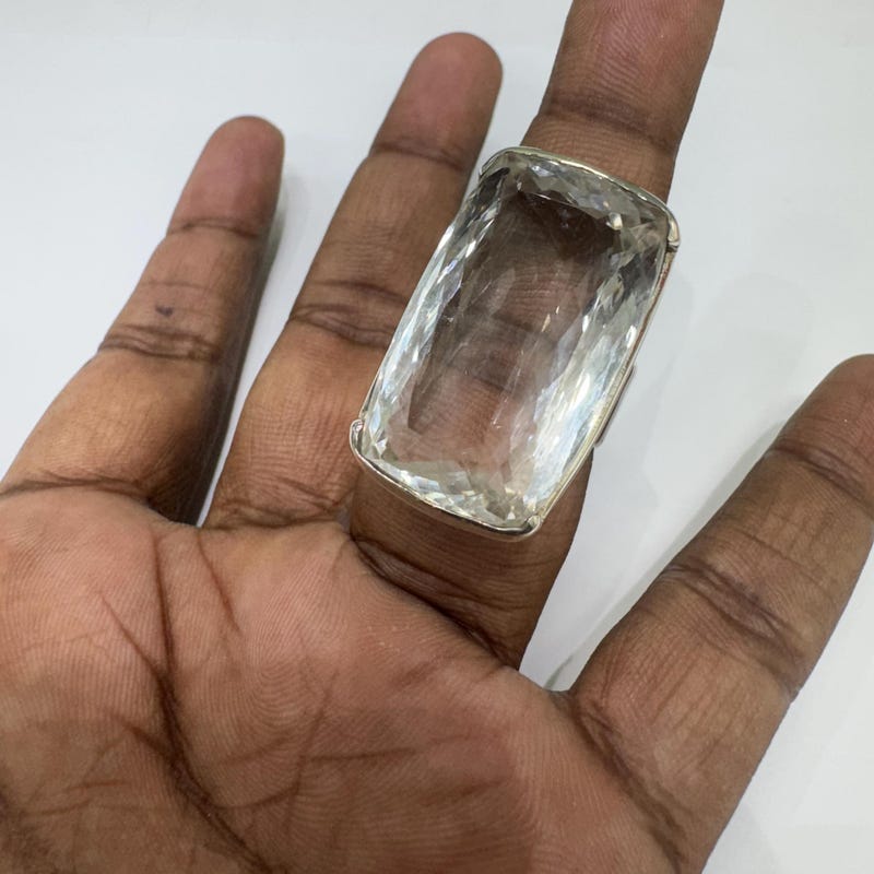 Square Crystal Ring - Etsy