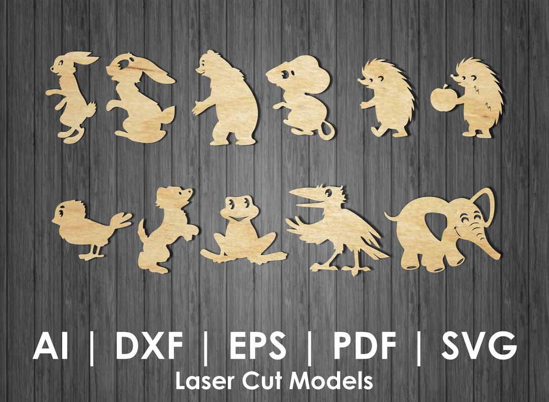 Animals for Laser Cutting CDR, SVG Animals, Animals EPS, Plywood ...