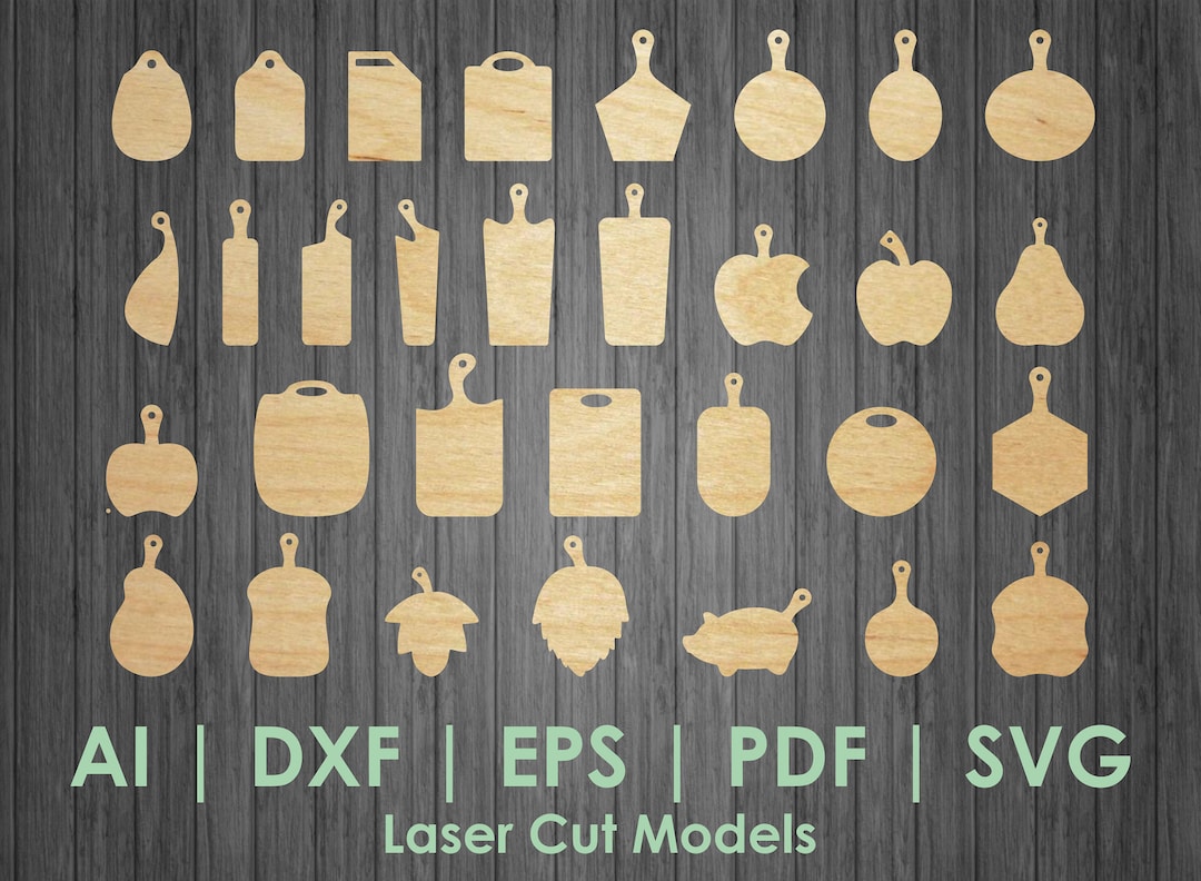 Cutting Boards Dxf, Cutting Board Svg, Cutting Board Set, Dishes Board ...