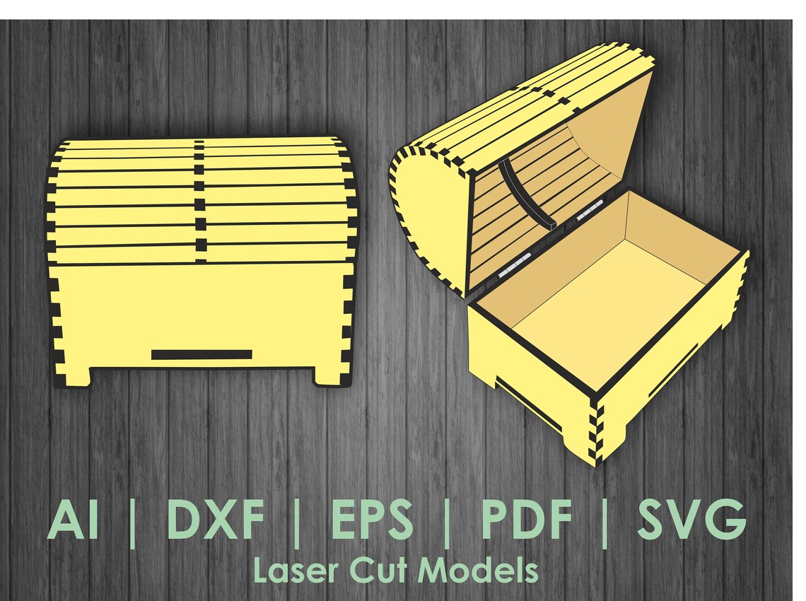 Gift Box SVG, Chest Shaped Gift Box, Chest SVG, Layout for CNC - Etsy