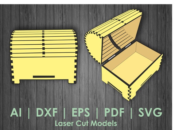 Gift Box SVG Chest Shaped Gift Box Chest SVG Layout for CNC | Etsy