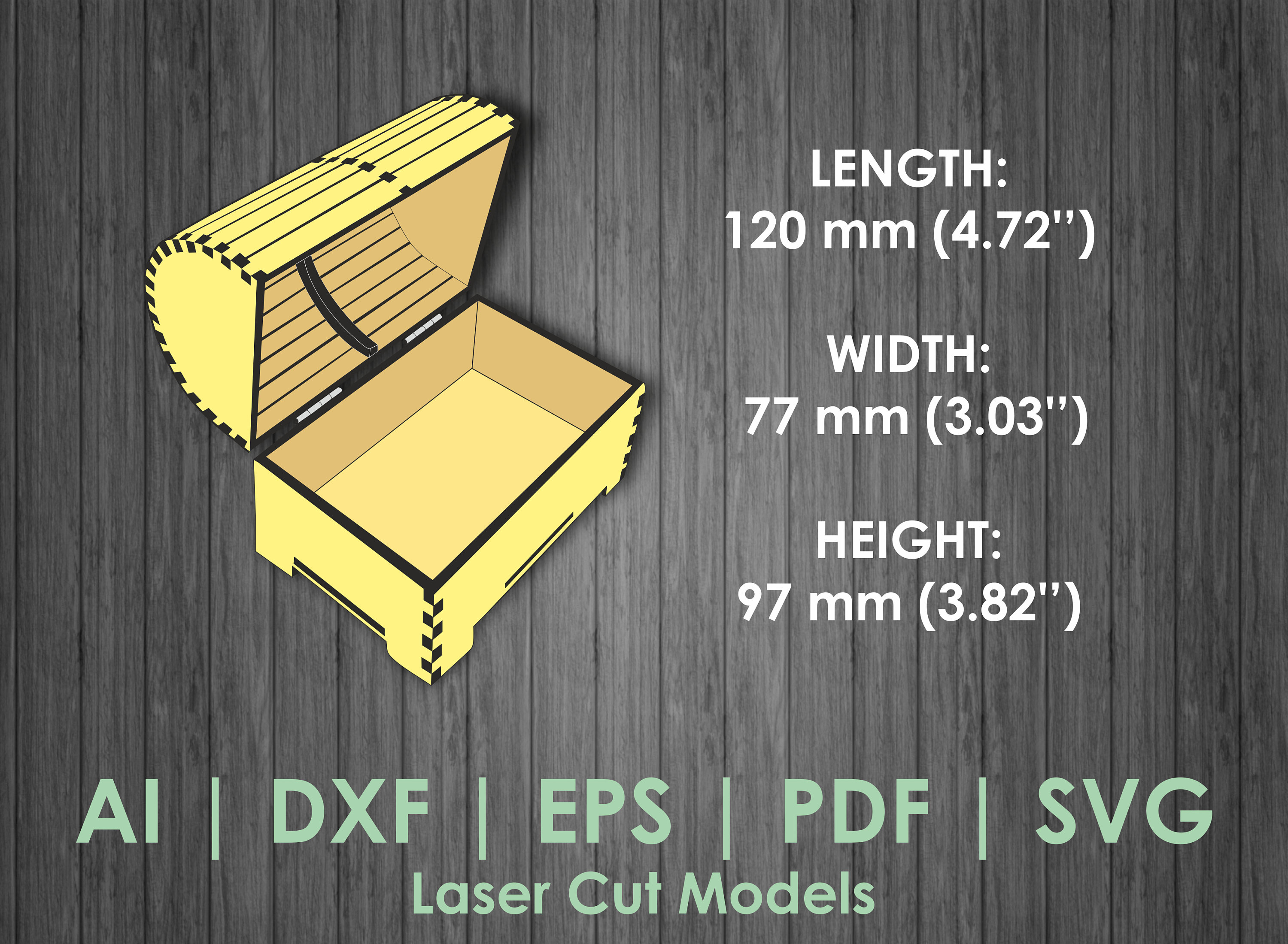 Gift Box SVG, Chest Shaped Gift Box, Chest SVG, Layout for CNC - Etsy