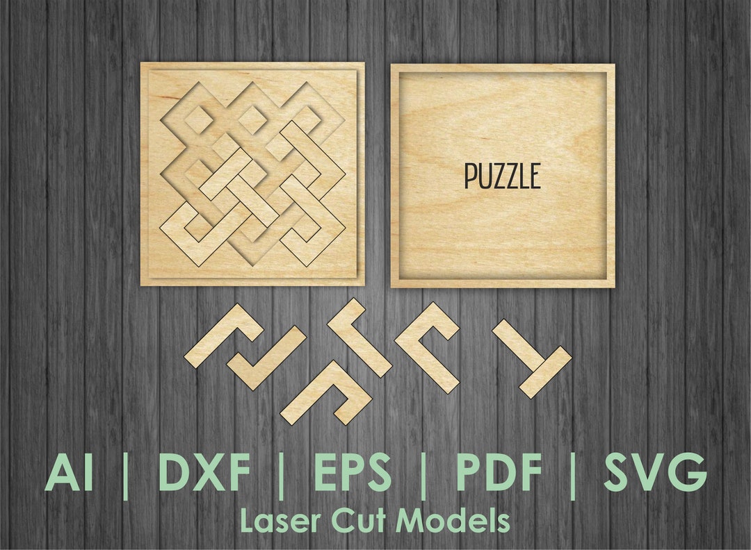 Puzzle SVG Template, Wooden Puzzle Box CDR, Montessori Puzzle SVG ...