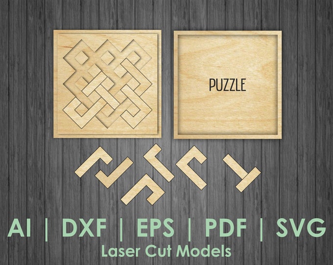 Puzzle SVG Template, Wooden Puzzle Box CDR, Montessori Puzzle SVG ...