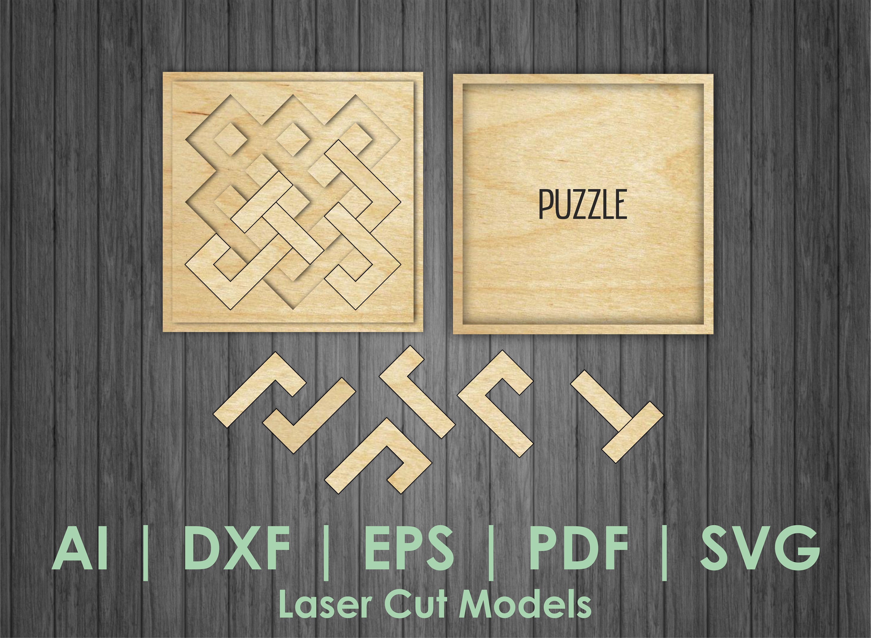 Puzzle SVG Template, Wooden Puzzle Box CDR, Montessori Puzzle SVG ...
