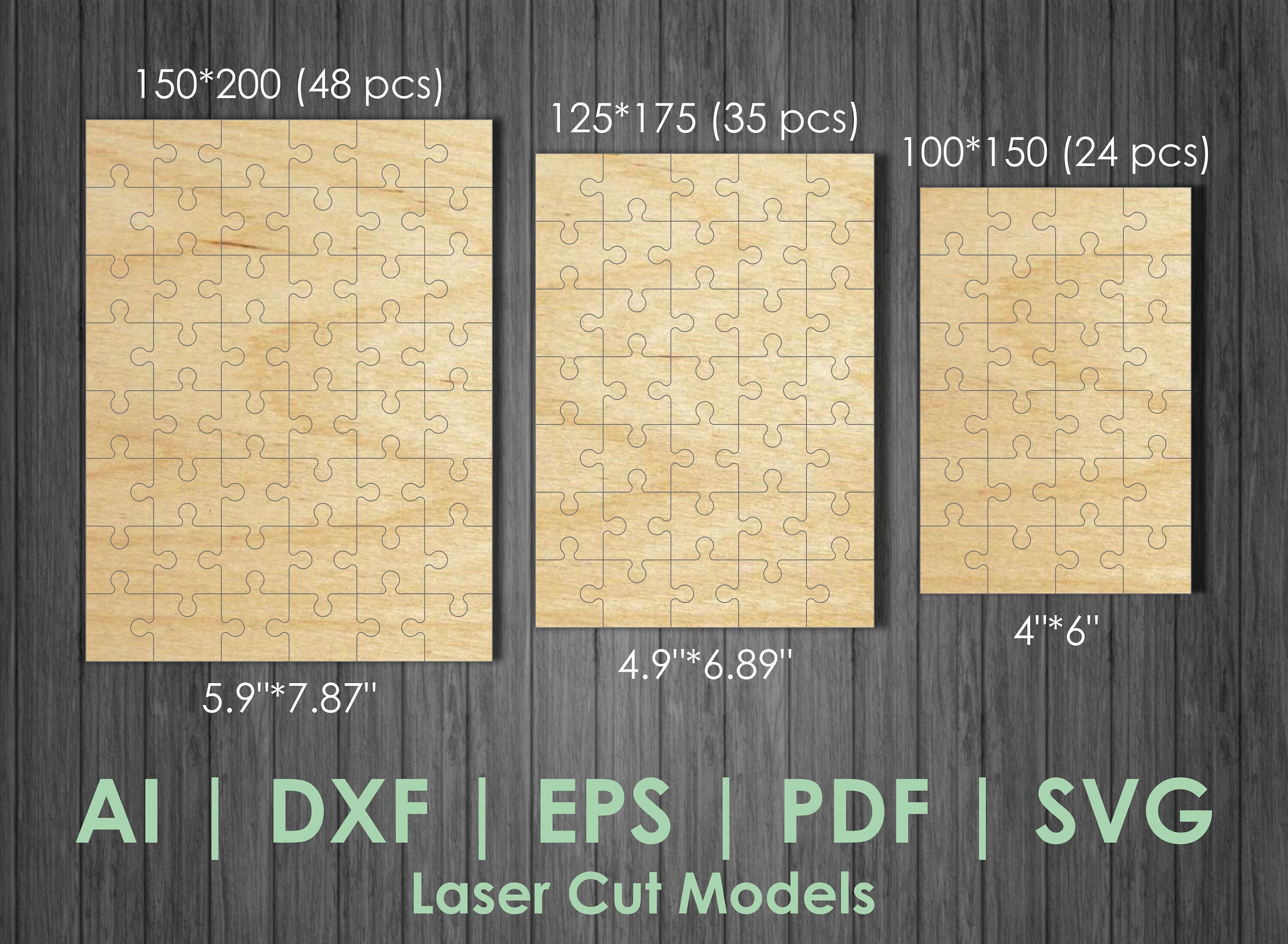 Puzzle CDR Puzzle Template Svg Puzzle Laser Cut Template - Etsy