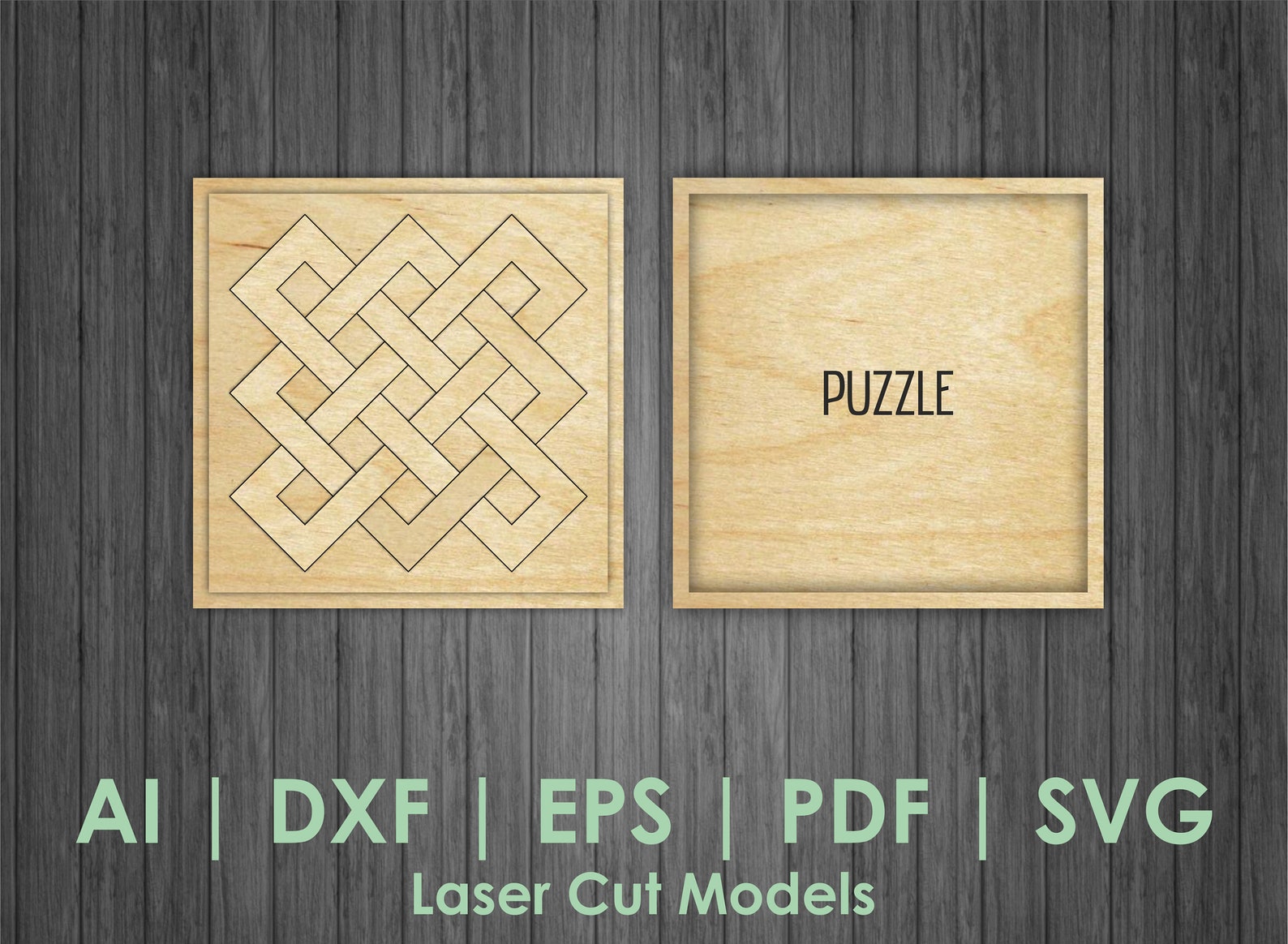 Puzzle SVG Template, Wooden Puzzle Box CDR, Montessori Puzzle SVG ...