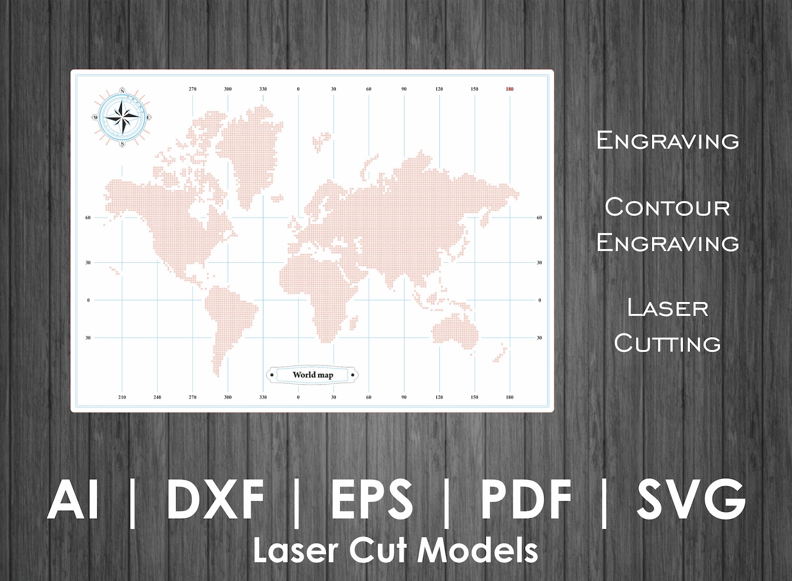 Perforated World Map SVG, Perforated World Map for Laser Cut CDR, World ...