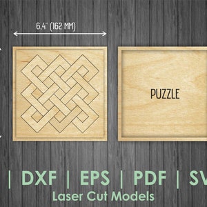 Puzzle SVG Template, Wooden Puzzle Box CDR, Montessori Puzzle SVG ...