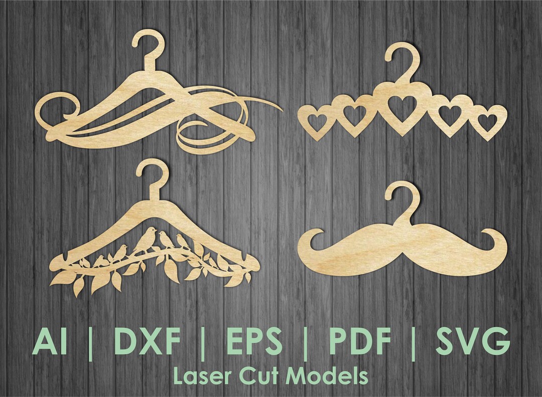 Set of Wedding Hangers Svg. Hanger Svg. Wedding Hanger SVG, EPS, DXF ...