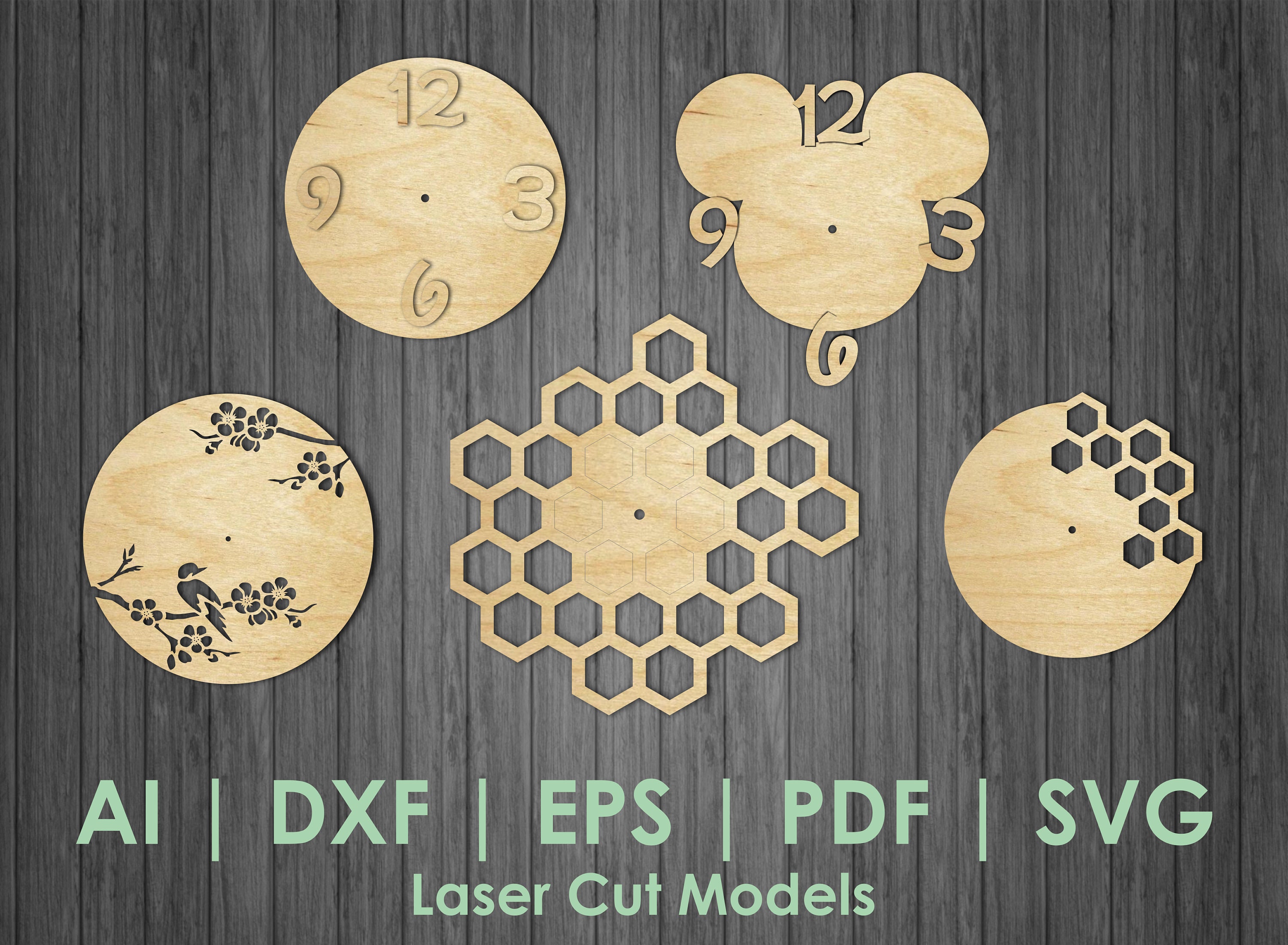 Wooden Watch Pattern, Vector File for Laser Cutting Svg, Dxf, Cdr, Eps ...