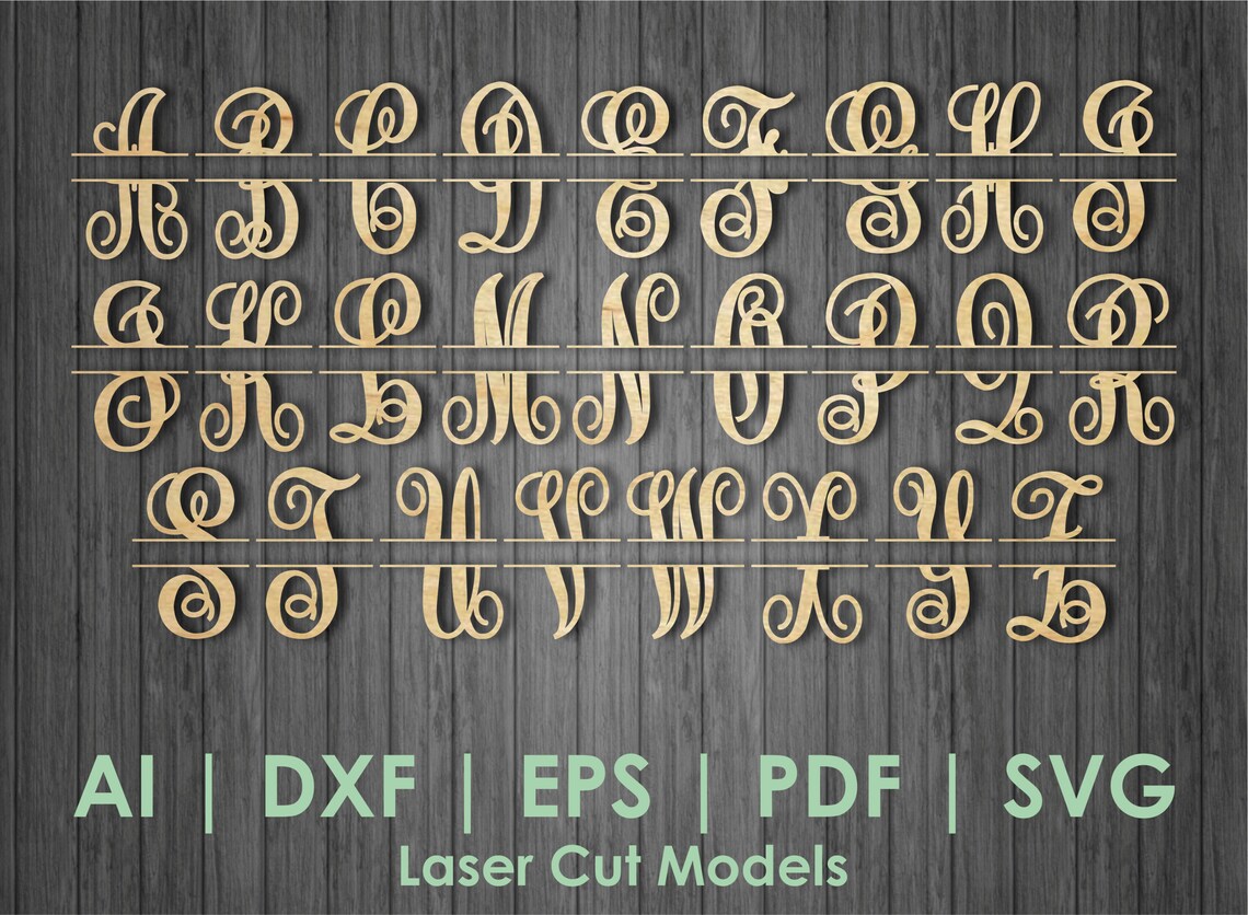 Monogram Font Svg, Monogram Alphabet Svg, Vine Monogram Font Svg - Etsy