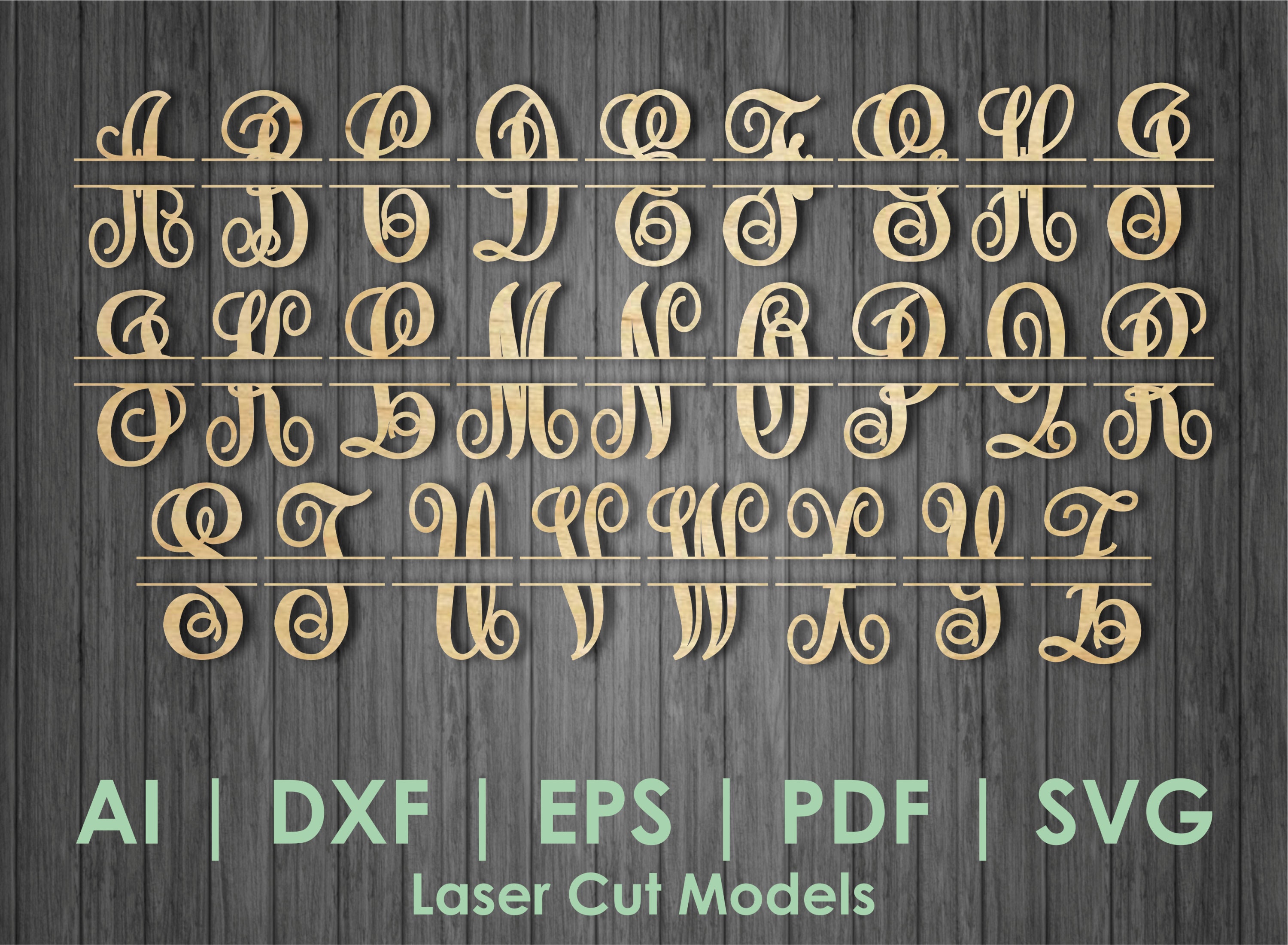 Monogram Font Svg, Monogram Alphabet Svg, Vine Monogram Font Svg - Etsy