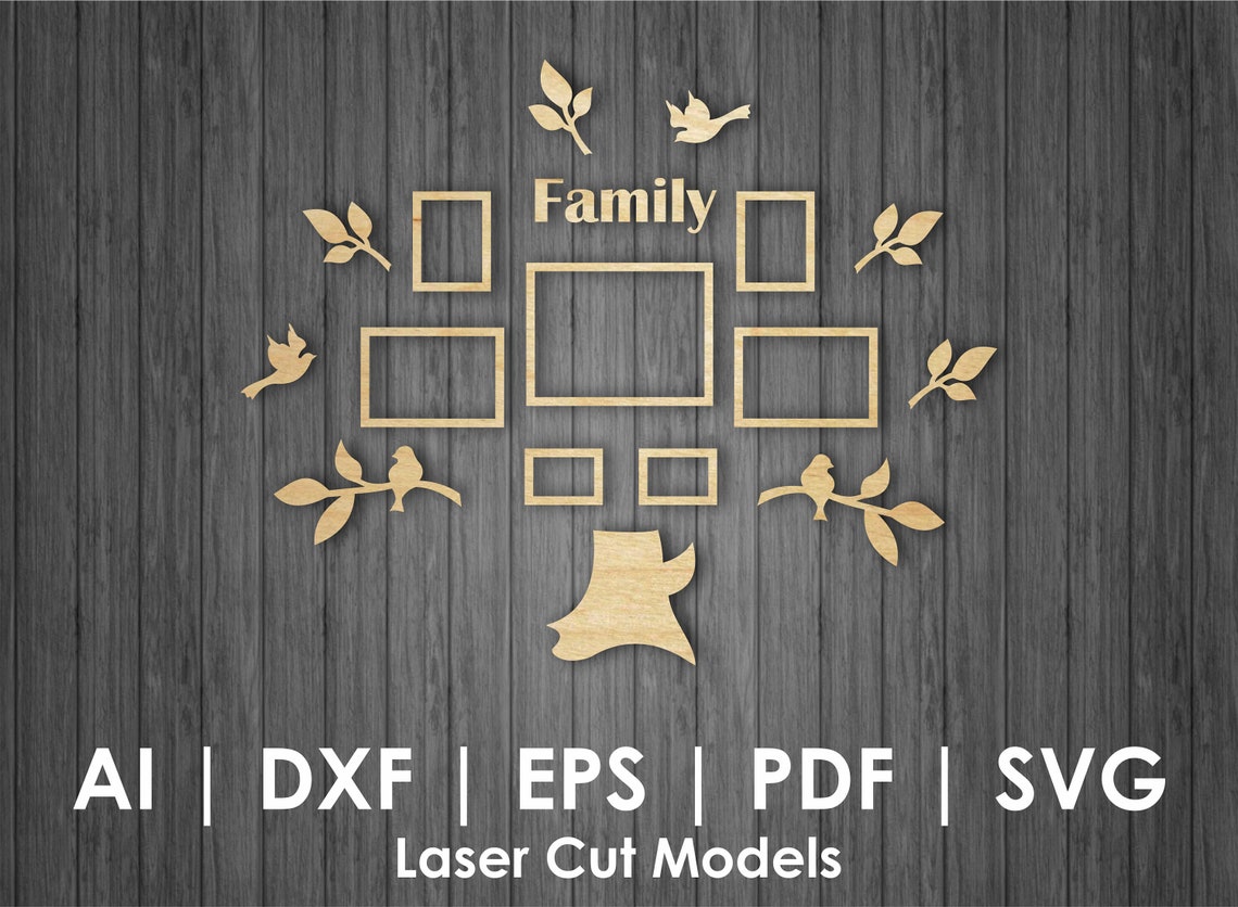 Photo Frames Family EPS Family Tree Photo Frames SVG Tree | Etsy