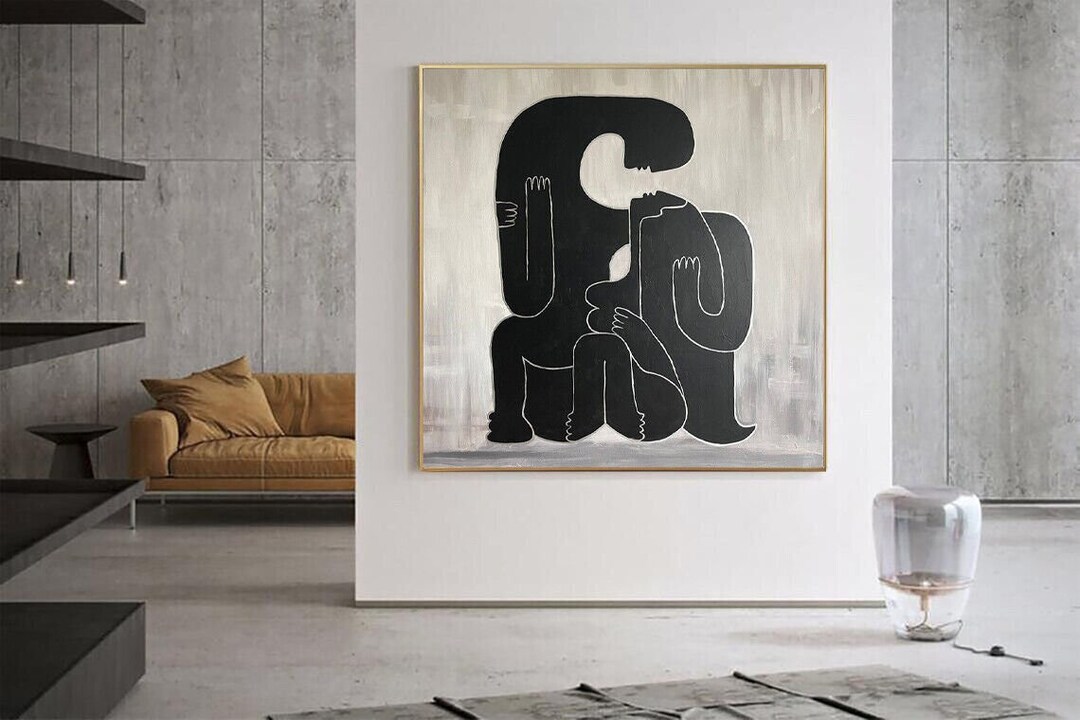 Abstract Figures Art Intertwined Shapes Art Silhouette Forms Monochrome ...