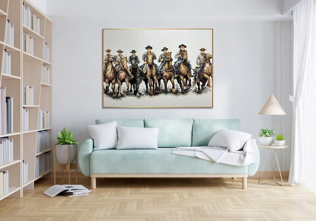 Original Abstract Rustic Cowboy Canvas Art Original Hand-painted ...