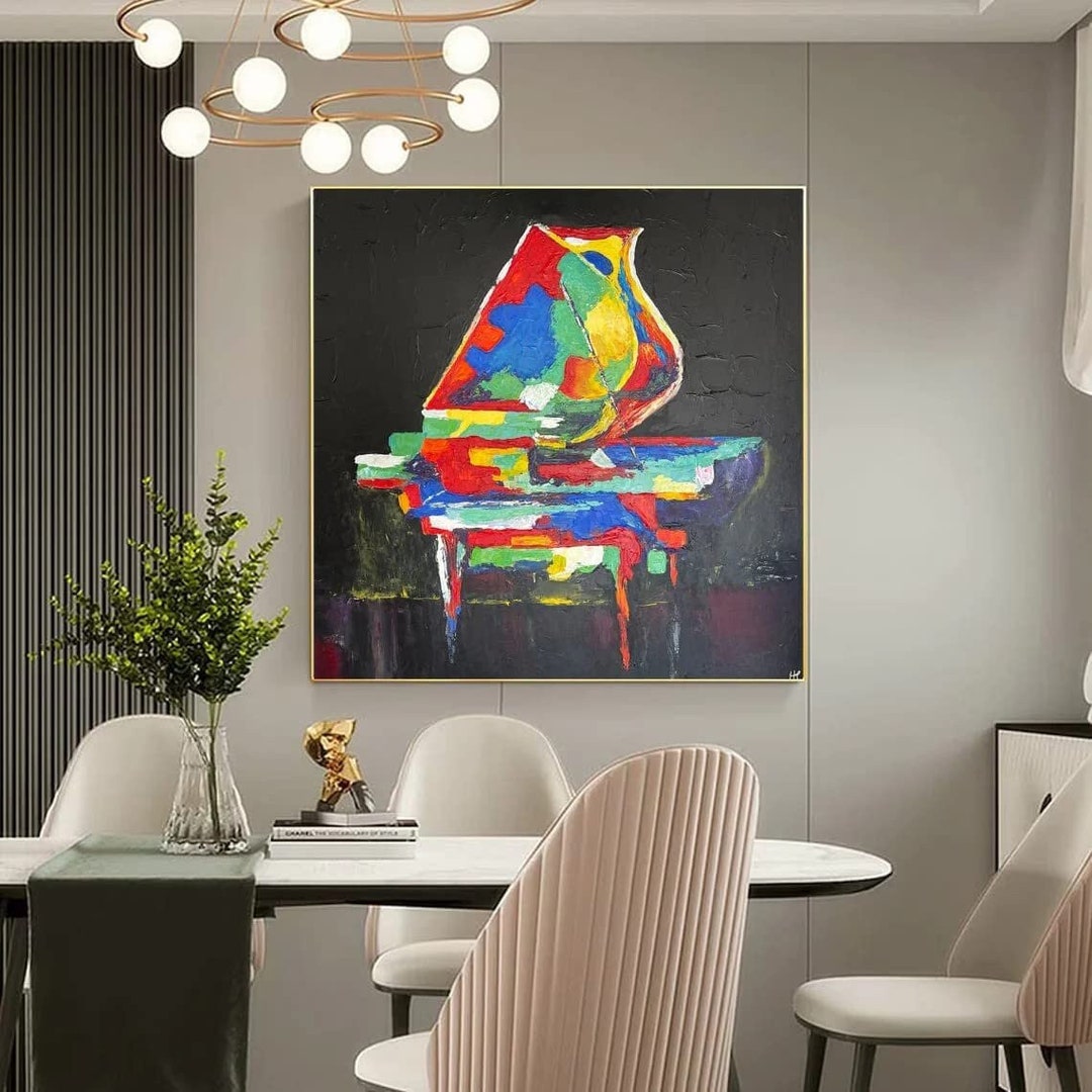 Abstract Grand Piano Paintings on Canvas Colorful Music - Etsy