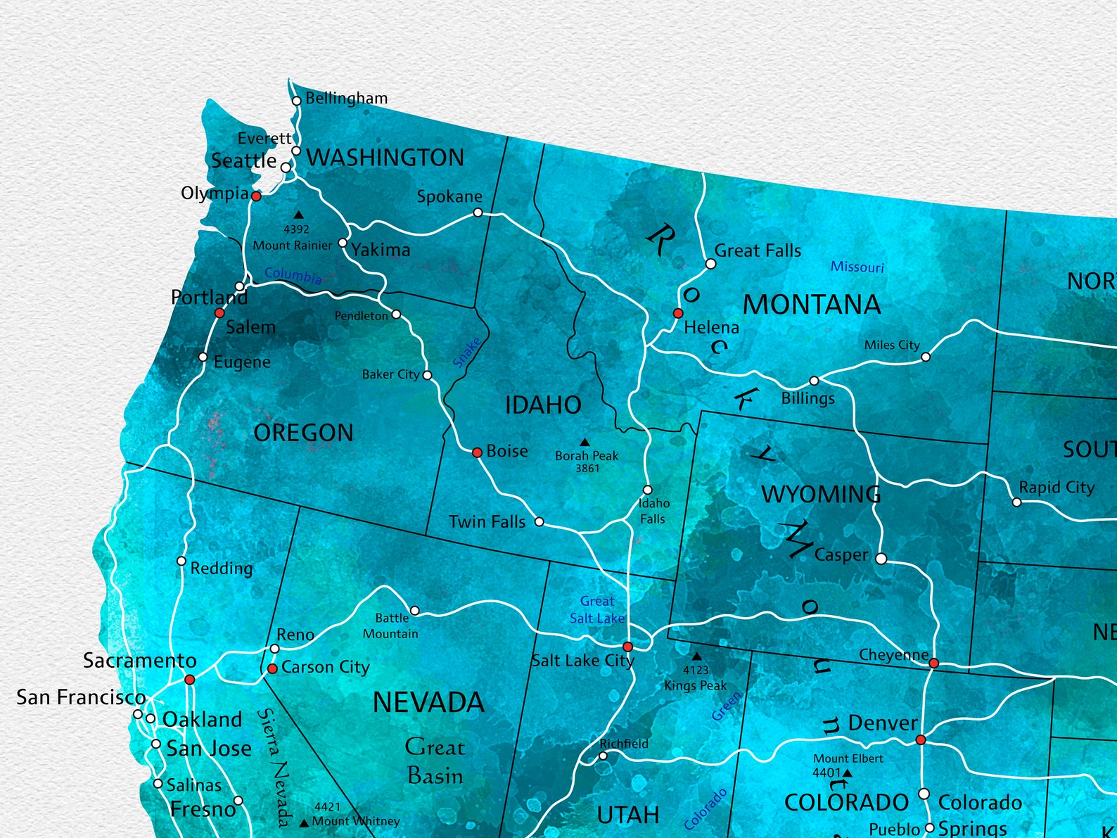 Push Pin USA Map Push Pin Map Print Blue Map Wall US Map | Etsy