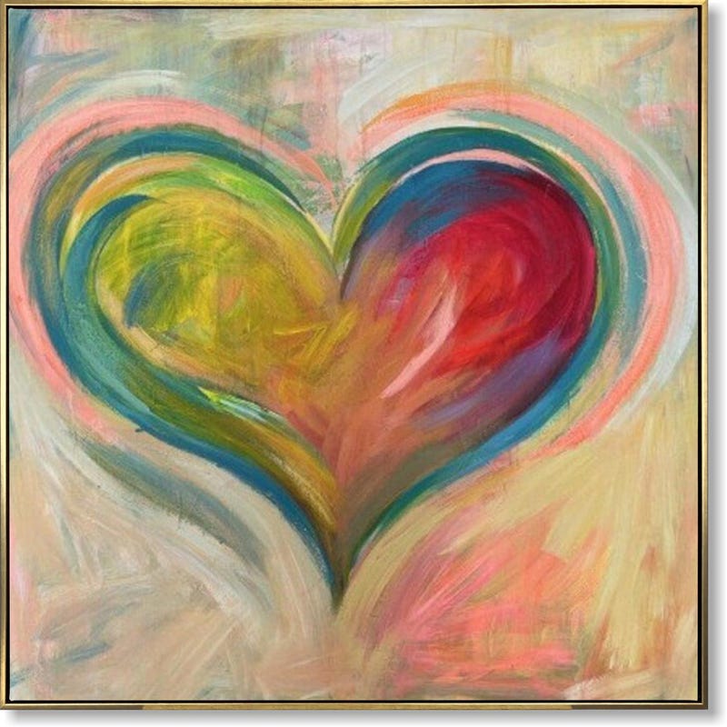 Large Heart Painting - Etsy