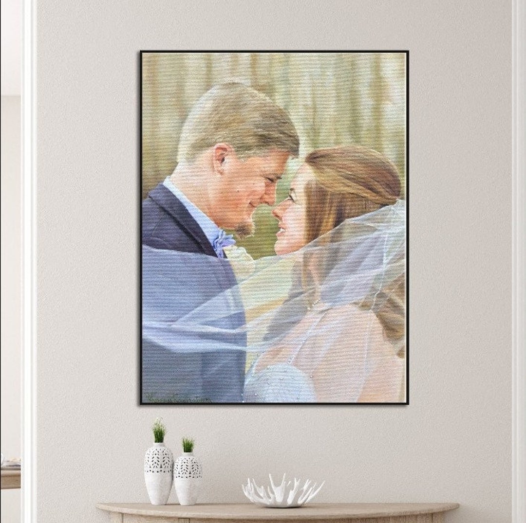 Abstract Couple Romantic Art Expressionist Painting Custom Wedding ...