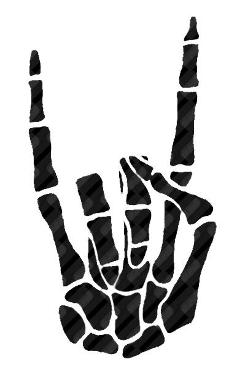 Skeleton Rock on Hand Devil Horns Die Cut Decal - Etsy