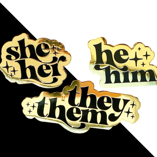 He Him Pronoun Enamel Pin - Etsy
